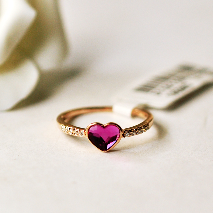 Women's Rhodium Plated Alloy Ring With White Rhinestone Setting And ...